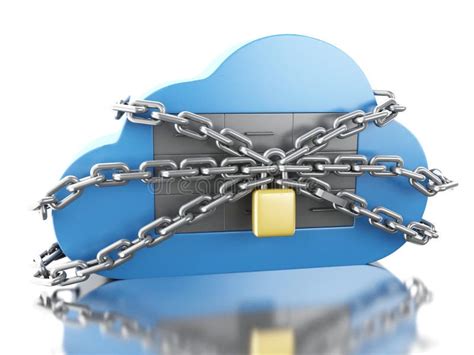3d Cloud With File Storage And Padlock Stock Illustration Illustration Of Access Lock 79398059