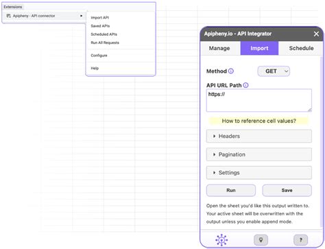 Apipheny API Connector For Google Sheets