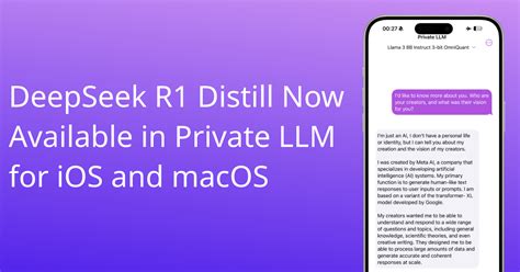 Deepseek R1 Distill Now Available In Private Llm For Ios And Macos