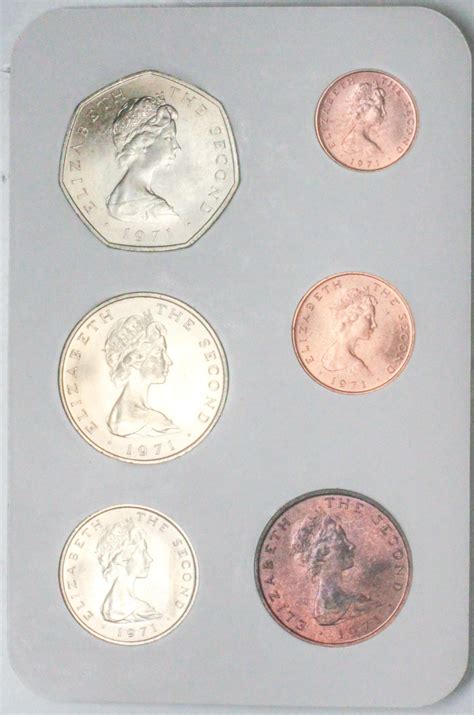 Isle Of Man First Decimal Coin Set 1971 6 Coins