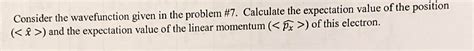 Solved Consider The Following Wavefunction Of A Particle