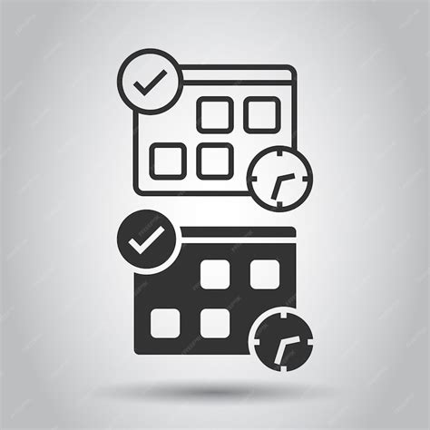 Calendario Con Icono De Reloj En Estilo Plano Agenda Vector Ilustración