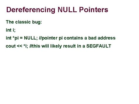 Pointer Memory Allocation Review MemoryRelated Bugs Dereferencing Dangling