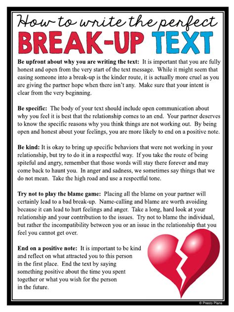 How To Write The Perfect Break Up Text Pdf