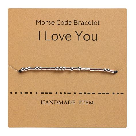 Morse Code Secret Message I Love You Friendship Couple Adjustable Bracelet Gift Present Promise