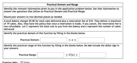 Solved Practical Domain And Range Identify The Relevant Chegg