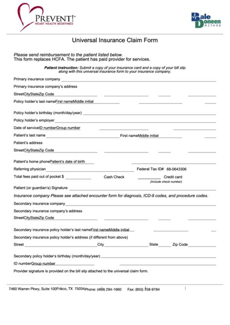 Top Universal Claim Form Templates Free To Download In Pdf Format