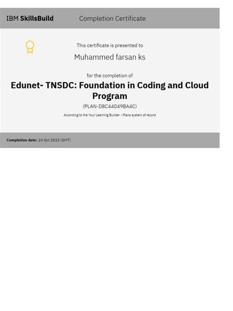 Skills Build Certificate Pdf