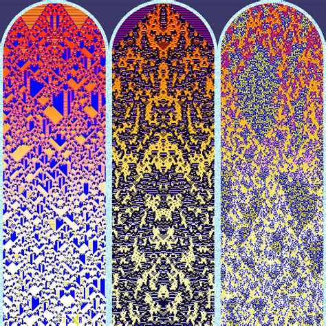 4 Triptych Patterns Using Cellular Automata R Proceduralgeneration
