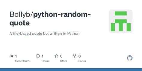 Github Bollybpython Random Quote A File Based Quote Bot Written In Python