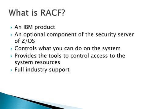 Resource Access Control Facility RACF In Mainframes PPTX