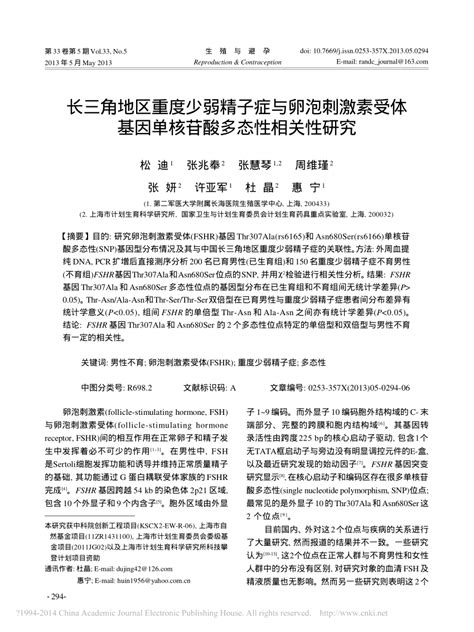 Pdf Relationship Of Single Nucleotide Polymorphism Of Follicle Stimulating Hormone Receptor