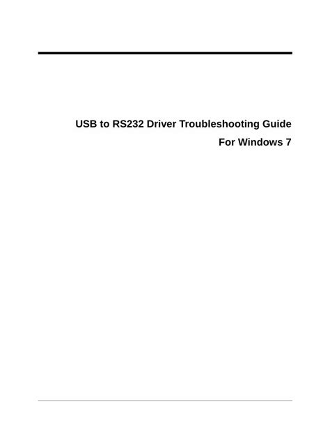 pdf troubleshooting guide for usb to rs232 drive issues for