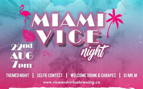 Miami Vice Night Tickets Vice And Virtue