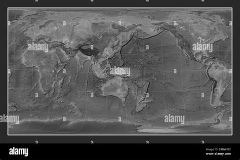 Caroline Tectonic Plate On The Grayscale Elevation Map In The Patterson