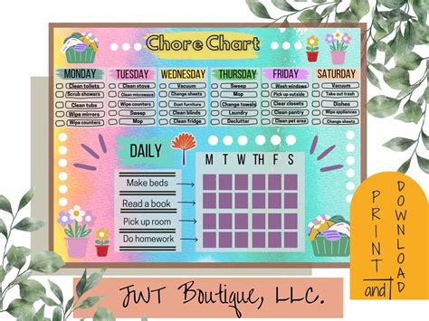New Years Cleaning Schedule Chore Chart Templates Cleaning Chart