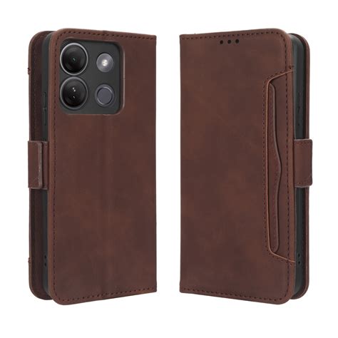 For Infinix Smart HD X Skin Feel Calf Texture Card Slots Leather Phone Case Brown