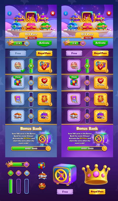 Ui Kit For Game Ivent Dmitry Turkin Royal Match Game Ticket Game