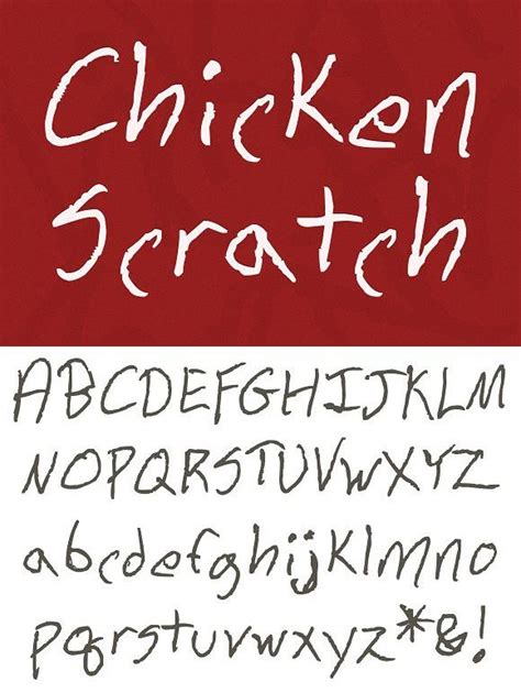 Chicken Scratch Script Fonts Chicken Scratch Font Alphabet Chicken