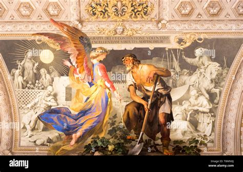 Italy Rome Mural In The Gallery Of The Candelabra Vatican Museums