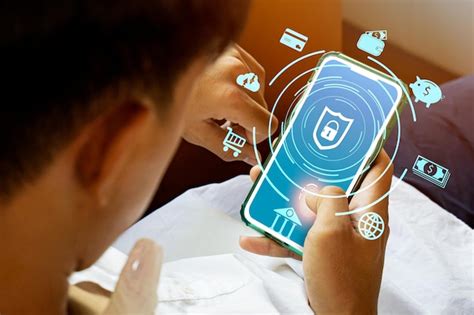 Premium Photo Man Using Mobile Phone Fingerprint Scanner For Access