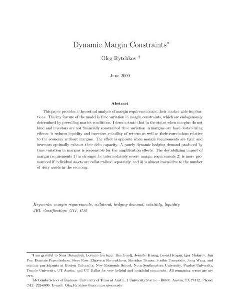 dynamic margin constraintsâ efa2009