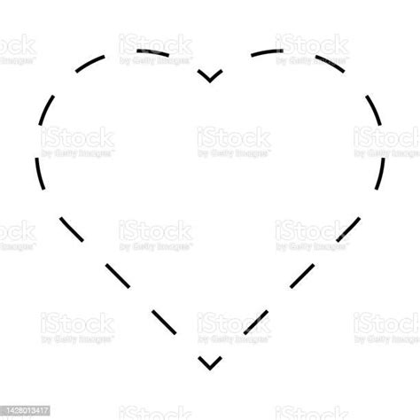 창조적 인 그래픽 디자인 Ui 요소를위한 심장 모양 파선 기호 아이콘 벡터 0명에 대한 스톡 벡터 아트 및 기타 이미지 0명