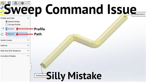 Sweep Command Issue In Solidwork Sweep Boss Solidwork Youtube