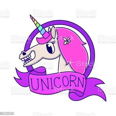 흰색 배경에 분홍색 리본이 있는 유니콘 스티커 배지 카드 패치 전화 케이스 포스터 티셔츠 머그잔 등에 사용할 수 있습니다 0명에