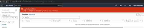 aws playground error aws was not able to validate the provided access
