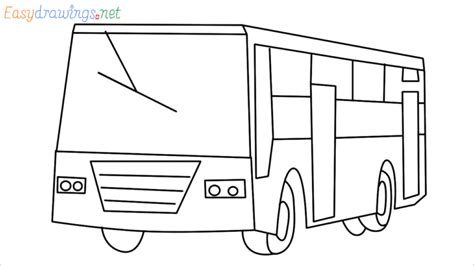 How To Draw A Cartoon Bus Step By Step Easy Phase