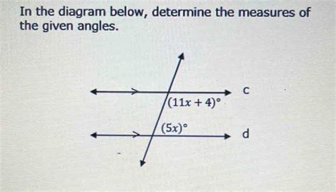 In The Diagram Below Determine The Measures Of The Given Angles [math]