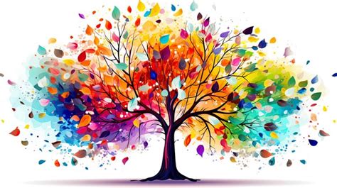 premium ai image illustrations image of a tree with colorful generate ai