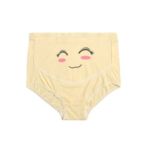 6 Pcs 귀여운 만화 큰 크기 통기성 높은 허리 배꼽 리프트 조정 가능한 출산 팬티 색상 무작위 색상 배달 크기 Xl