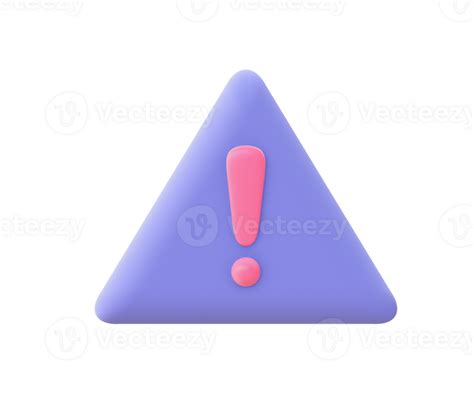 3d Illustration Icon Of Purple Warning Attention Sign For Ui Ux Web Mobile Apps Social Media Ads