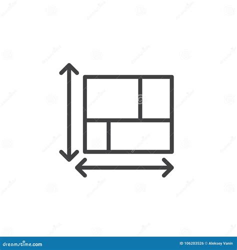 Blueprint Line Icon Stock Vector Illustration Of Interior 106203526