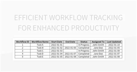 Free Workflow Tracking Templates For Google Sheets And Microsoft Excel Slidesdocs