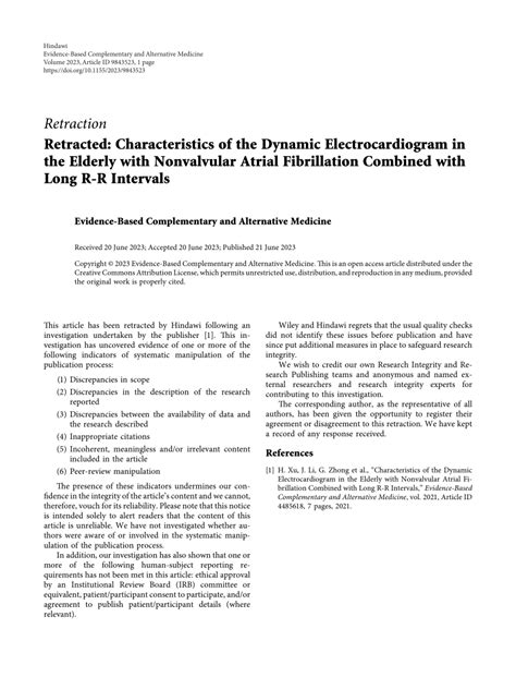 Pdf Retracted Characteristics Of The Dynamic Electrocardiogram In