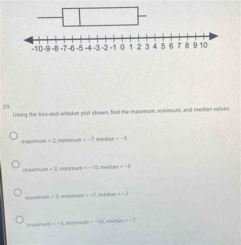 solved 29 using the box and whisker plot shown find the maximum