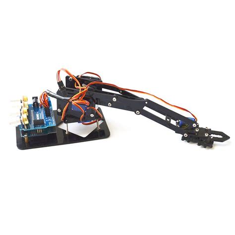 DIY DOF Robot Arm Axis Acrylic Rotating Mechanical Robot Arm With UNO R PCS SG Servo