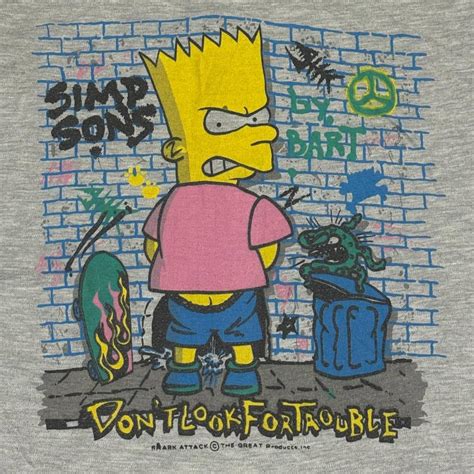 Vintage Bart Simpson Graffiti Hoodie T Shirt Streetwear Retro Cartoon Art 90s Style Funny