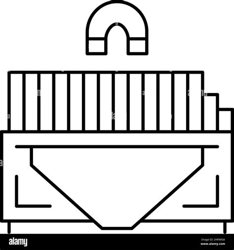 Sorting Metal Garbage Machine Line Icon Vector Illustration Stock