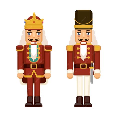 Premium Vector Nutcracker Doll Set Cartoon Illustration Vector