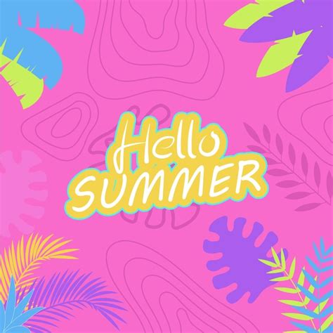 Premium Vector | Free vector hello summer colorful