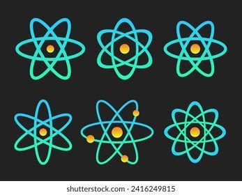 React Atom Logo Icons Black White Stock Vector Royalty Free Shutterstock