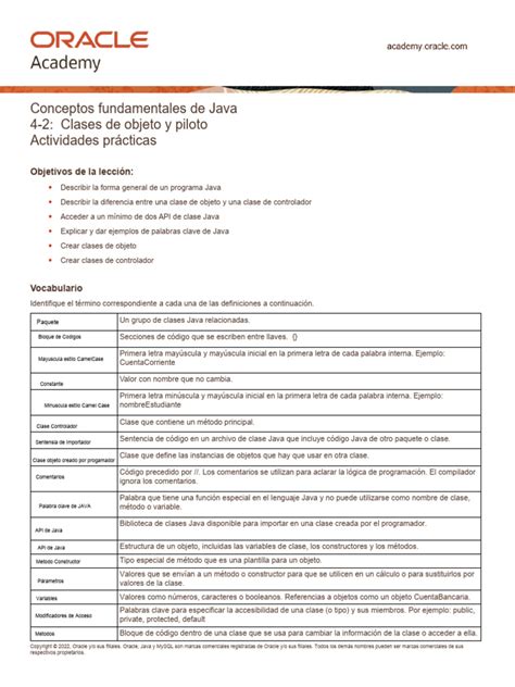 Jf 4 2 Practice Esp Pdf Java Lenguaje De Programación Objeto