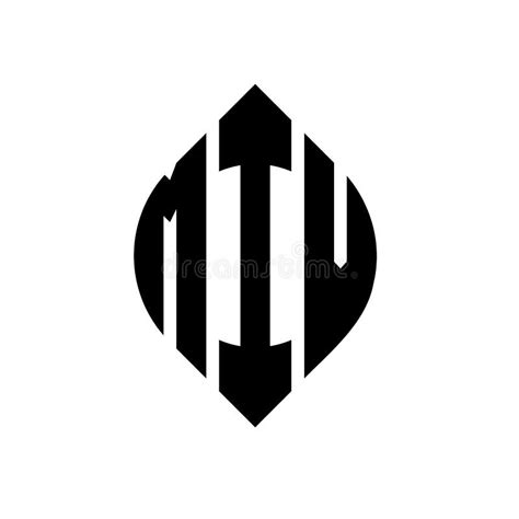 MIV Circle Letter Logo Design with Circle and Ellipse Shape. MIV Ellipse Letters with ...