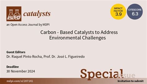 Catalysts Mdpi On Linkedin Specialissue Submissions Carbon Guesteditors Issue Section…
