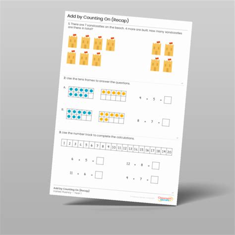 Year 1 Add By Counting On Recap Varied Fluency Resource Classroom Secrets