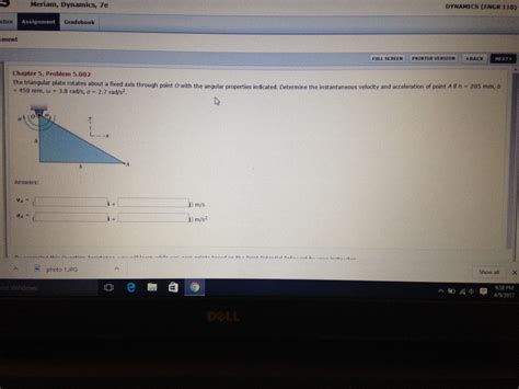 solved the triangular plate rotates about a fixed axis